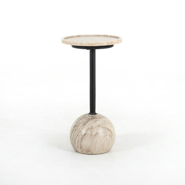 Liam Side Table – Onyx and Linen