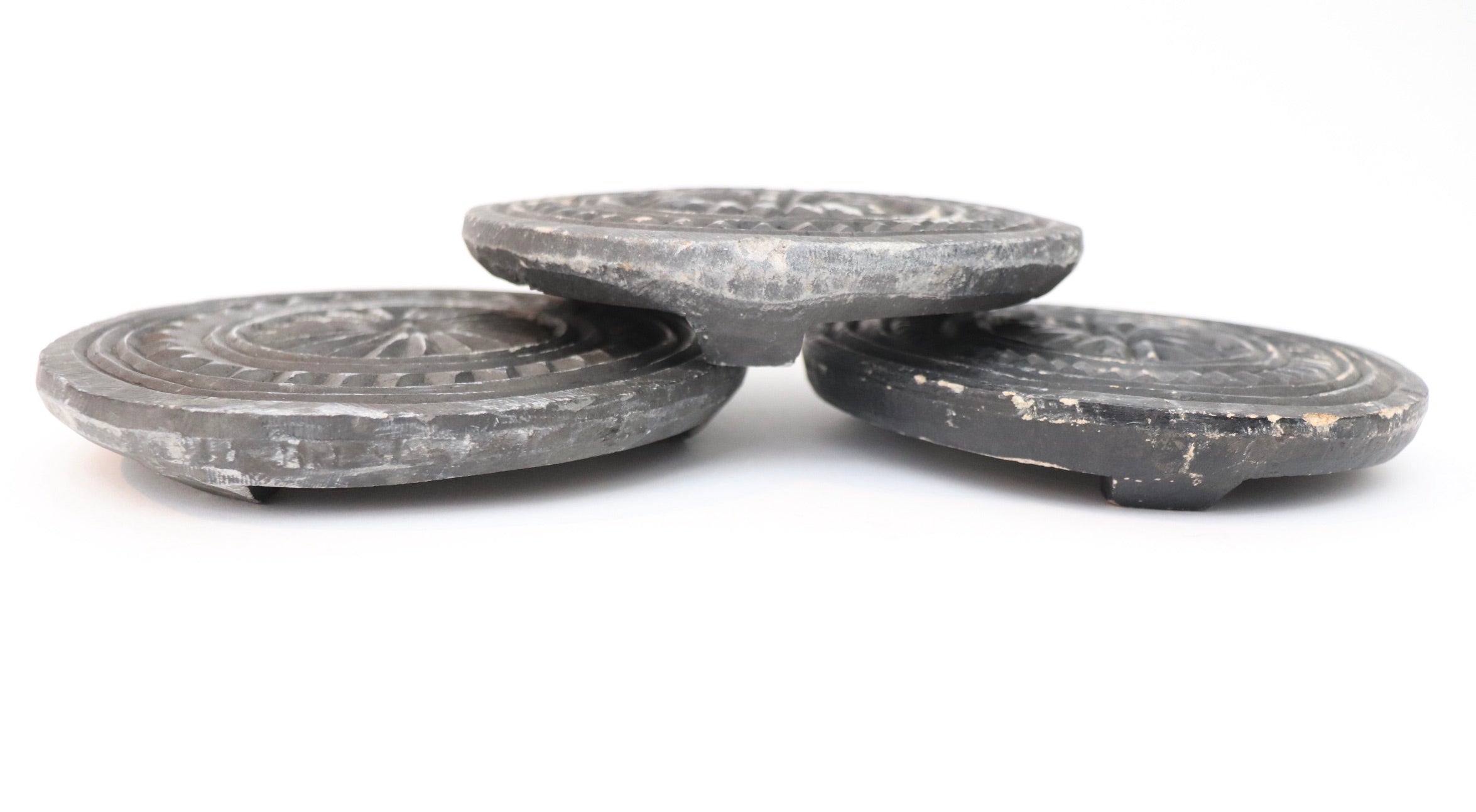 Vintage Carved Stone Biscuit Mold – Onyx and Linen