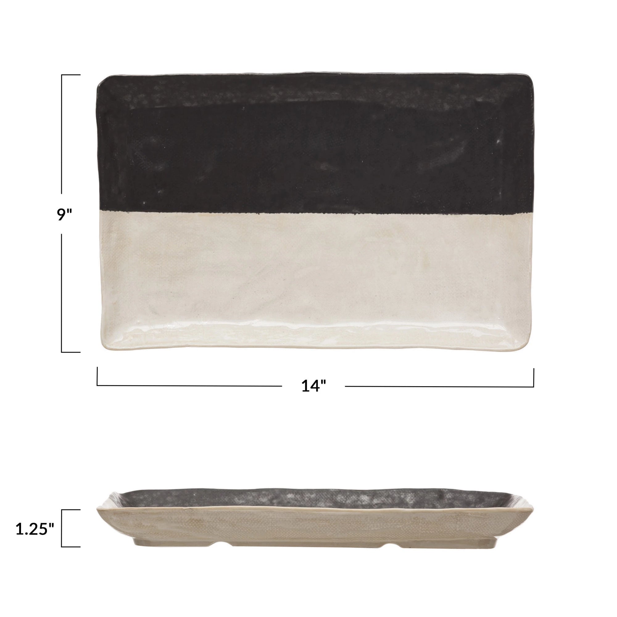 Stoneware Platter – Onyx and Linen